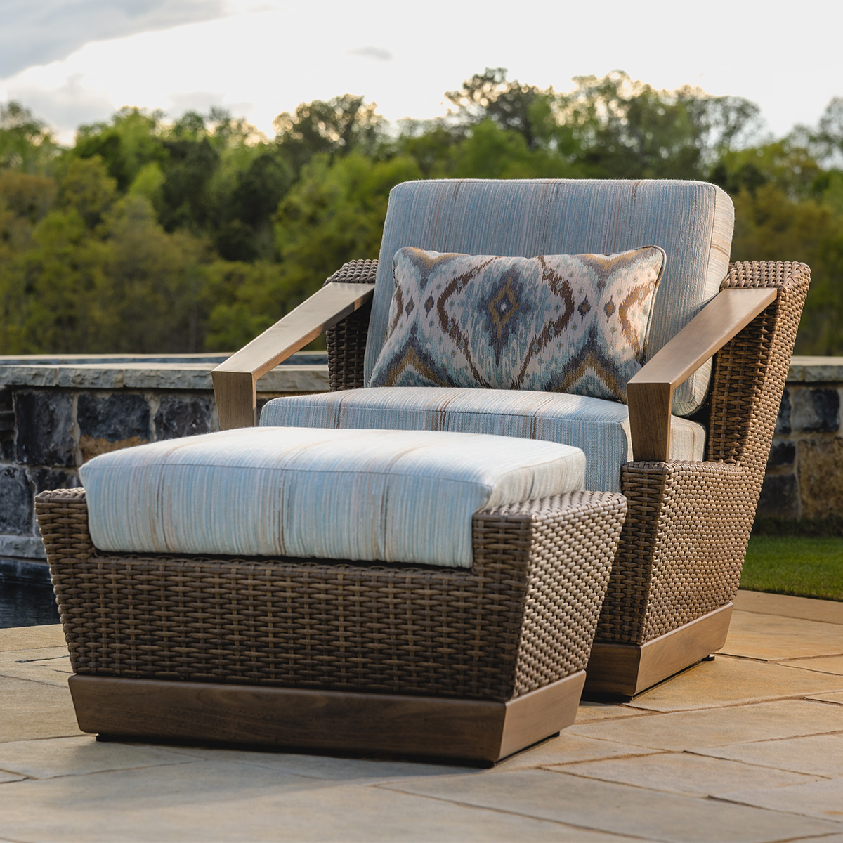 Lloyd Flanders Charisma Lounge Chair and Ottoman Wicker Set | LF ...