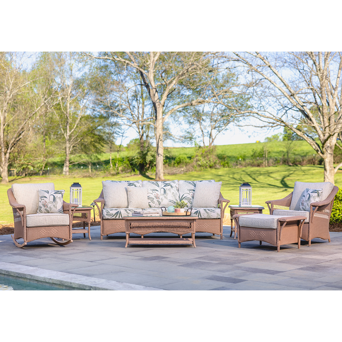 Lloyd Flanders Nantucket Sofa Set with Lounge Chair and Rocker | LF ...