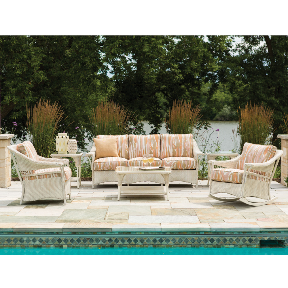 Lloyd Flanders Nantucket Loom Wicker Sofa Patio Set | LF-NANTUCKET-SET8
