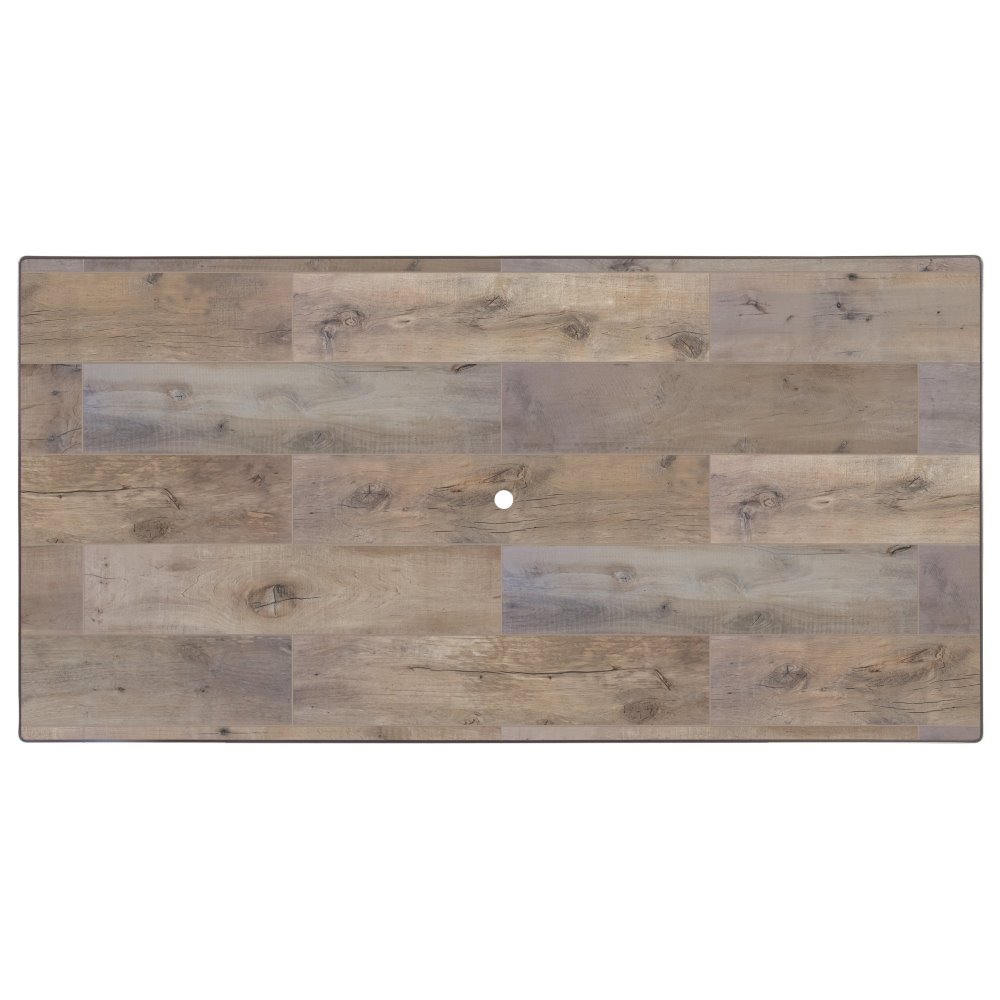 OW Lee Dakota 42" x 84" Rectangle Table Top with Umbrella Hole | D-4284RTU