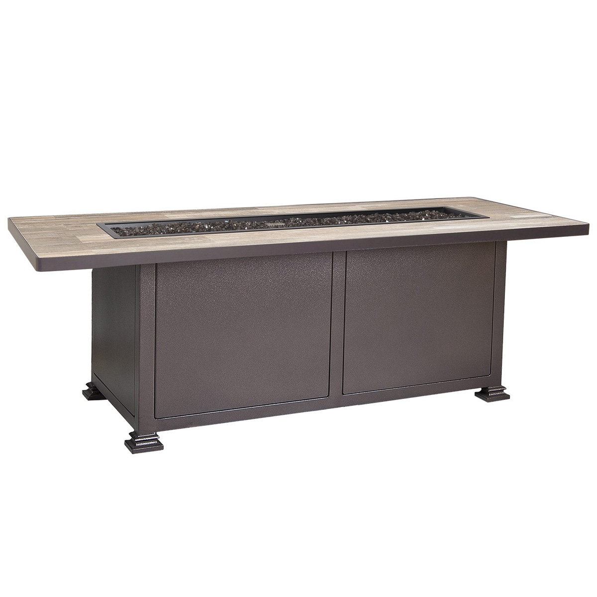 OW Lee Santorini 28" x 72" Rectangle Chat Steel Fire Pit | 5110-2872C