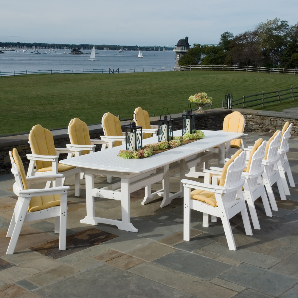 Seaside Casual Classic Adirondack Dining Set for 10 with Cushions | SC ...