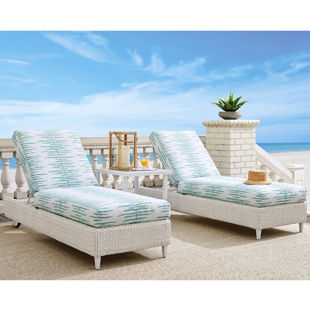 Tommy Bahama Ocean Breeze White Wicker Chaise Lounge Set | TB ...