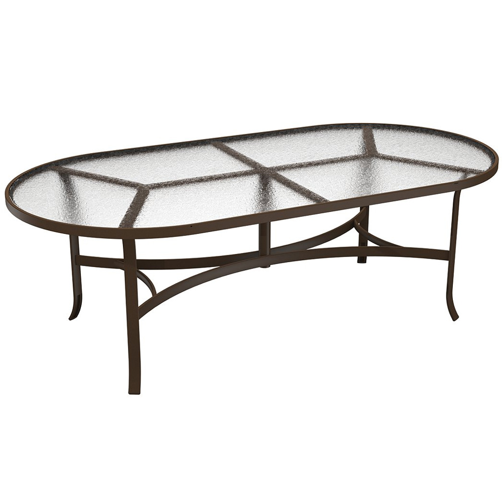 Tropitone Acrylic 84 X 42 Oval Dining Table With Straight Leg Base 6089