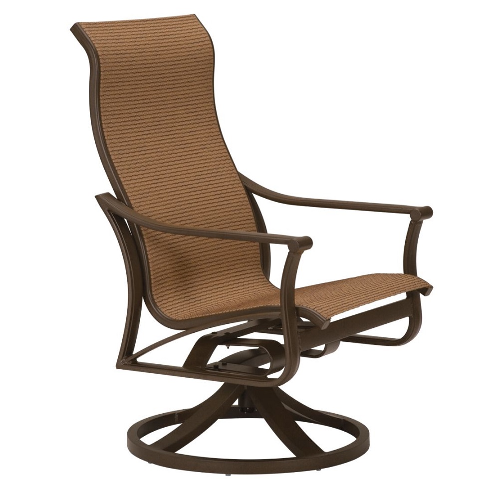Tropitone Corsica Sling High Back Swivel Rocker Dining Chair | 161170