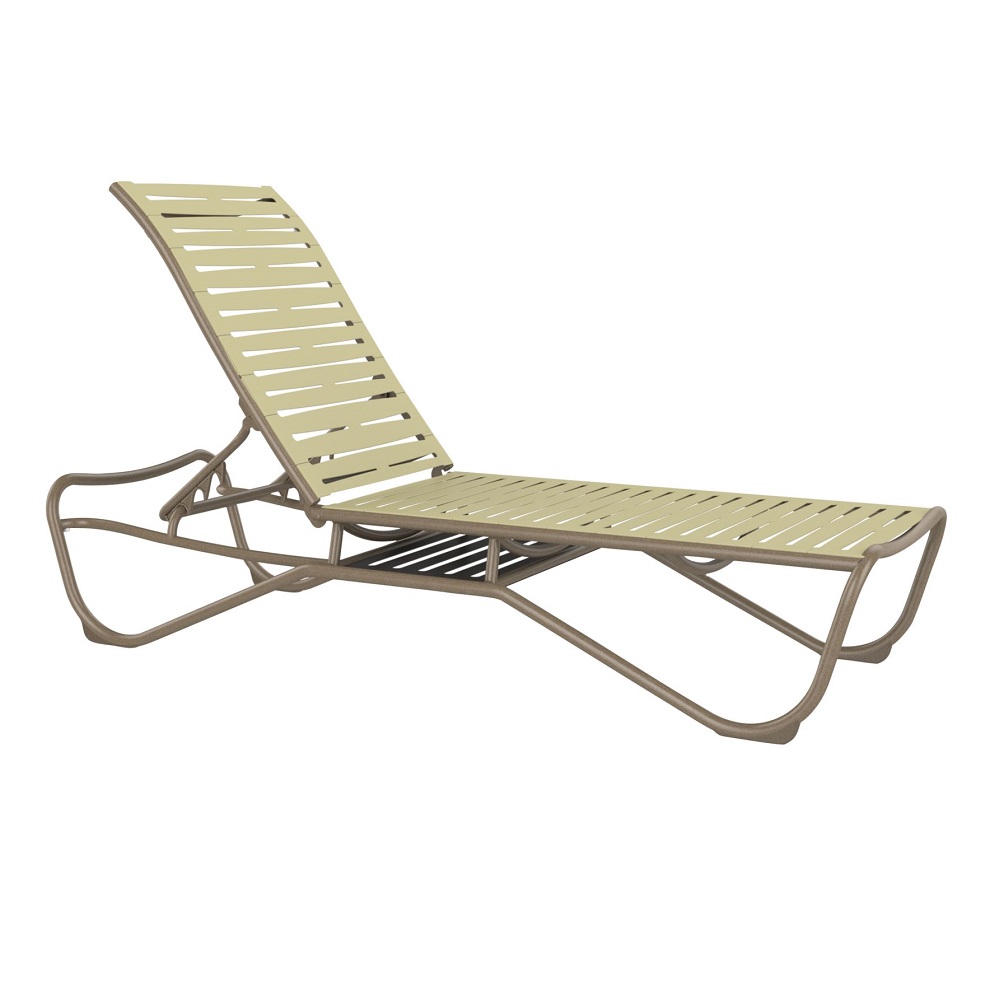 Tropitone Millennia EZ Span Ribbon Armless Chaise Lounge with Shelf ...