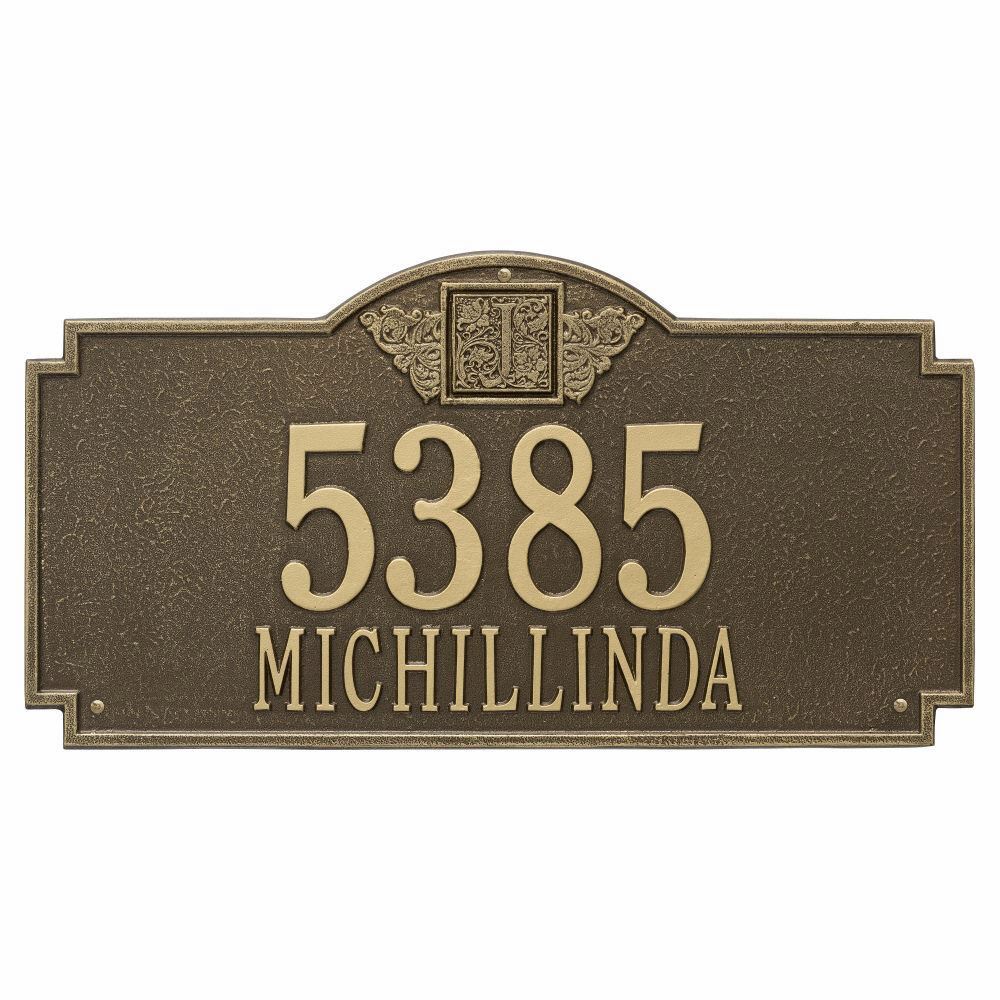 Whitehall Monogram Estate Wall Address Plaque - Two Line | 5004