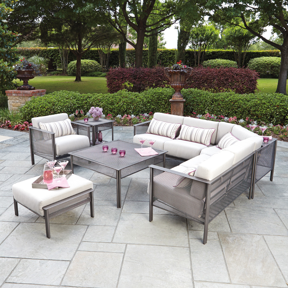 Woodard Jax Wrought Iron L-Sectional Patio Set | WD-JAX-SET3
