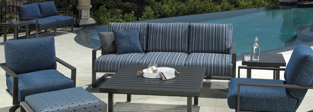 Mallin Quincy Collection - Modern Aluminum Cushion Outdoor Furniture