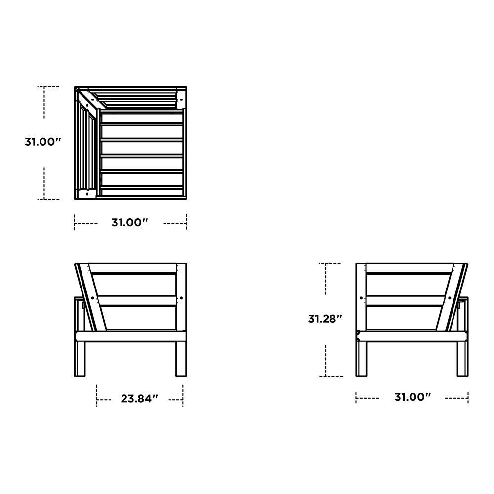PolyWood Edge Sectional Corner Chair | 4604