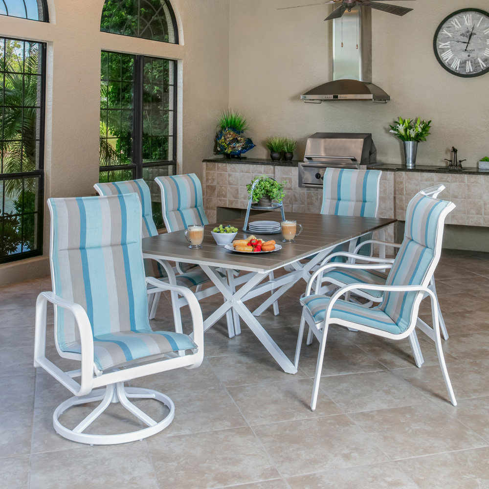 Windward Sonata Sling Outdoor Dining Set with Tahoe Plank Table | WW ...